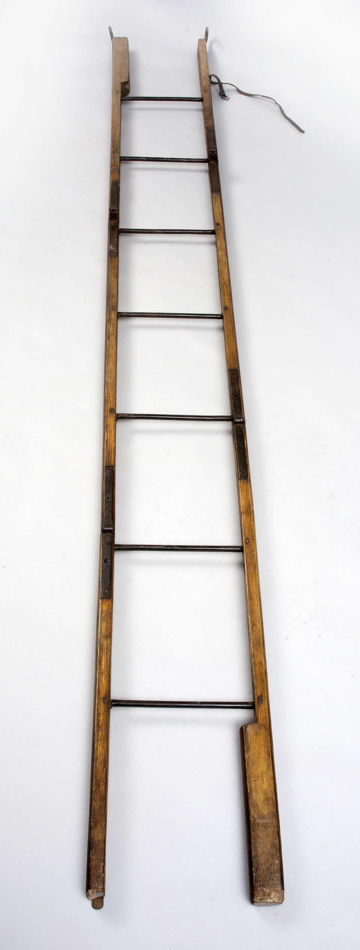 Georgian Ash and Iron Hinged Folding Ladder | Antique Ladders