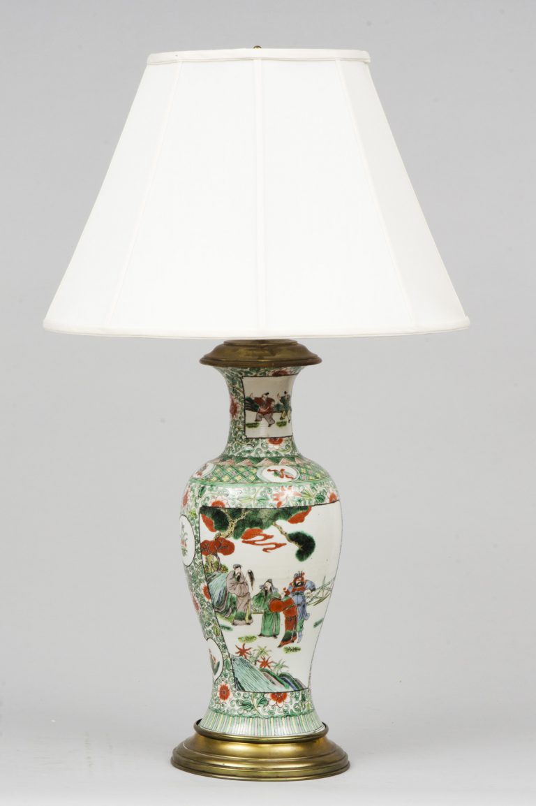 Chinese Blue & White Porcelain Vase Lamp, Circa 1880