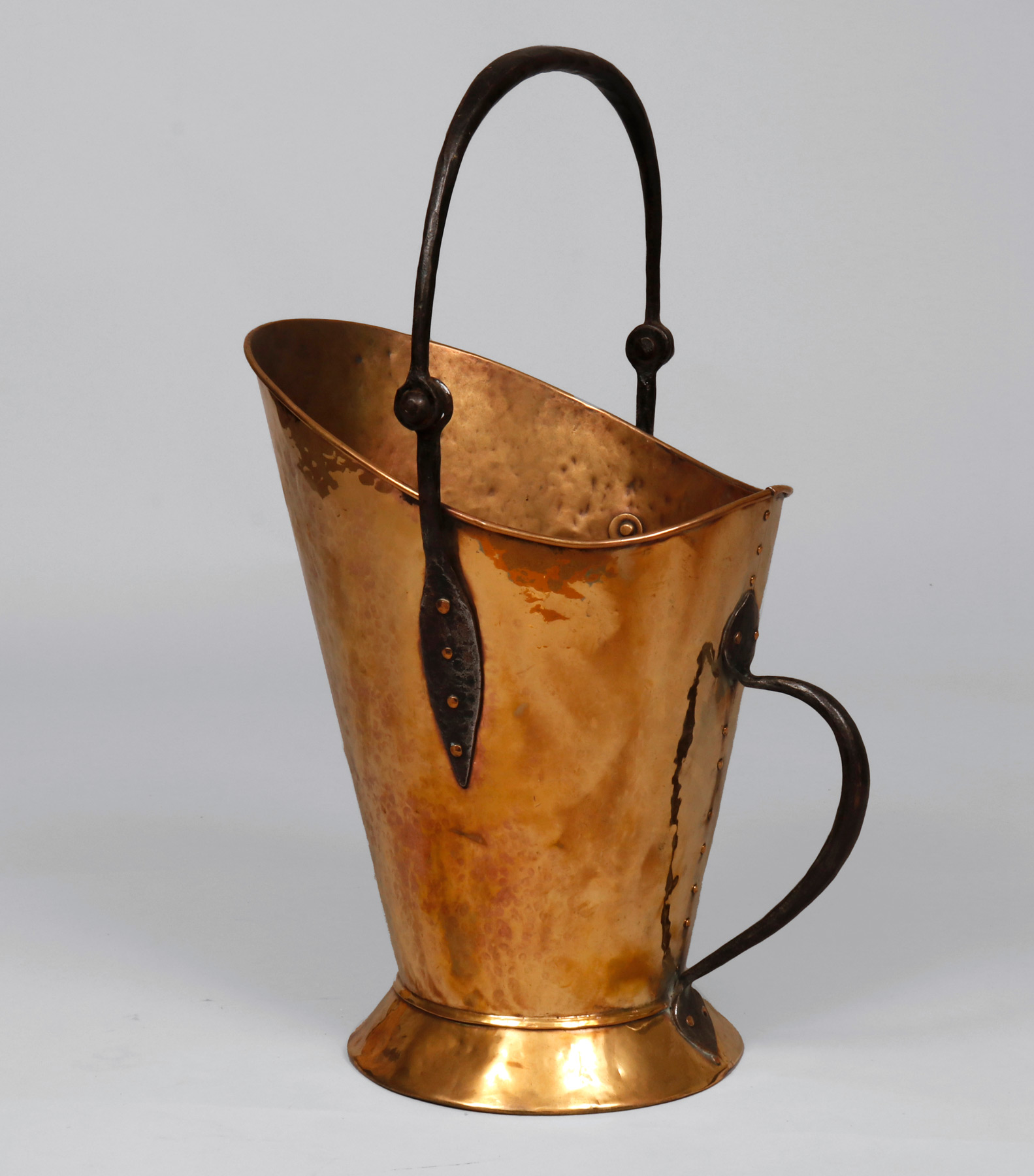 Antique Large Copper and Iron Coad Hod